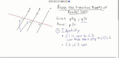 SOLVED:PROVING A THEORENUse these steps to prove the Transitive Property of Parallel Lines ...