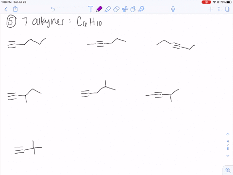 SOLVED:Write the condensed structural formulas for as many alkenes and alkynes as you can think ...