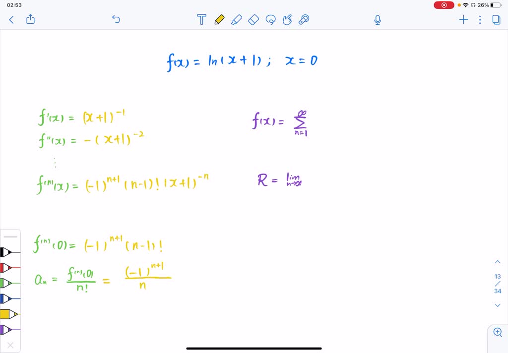 SOLVED:Find the Taylor series of the function at the indicated number ...