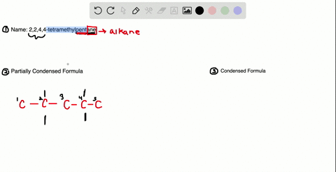 SOLVED: Give the condensed structural formula for 2,2,4,4 ...
