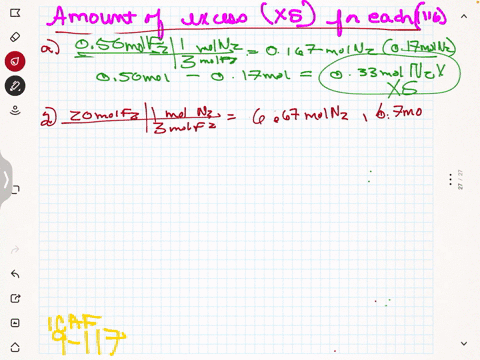 SOLVED:For each part in Problem 9.116, calculate the amount of excess ...