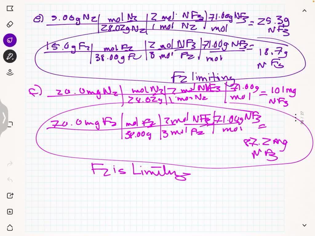 SOLVED:For each part in Problem 9.116, calculate the amount of excess ...