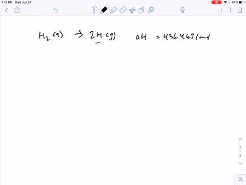 SOLVED:The standard enthalpy change for the following reaction is 436.4 kJ / mol : H2(g) H(g)+H ...