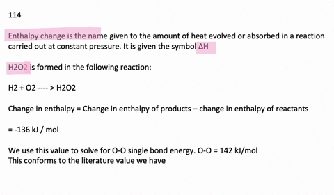 SOLVED: The standard enthalpy of formation of H2 O2(g) is -136 kJ mol ...