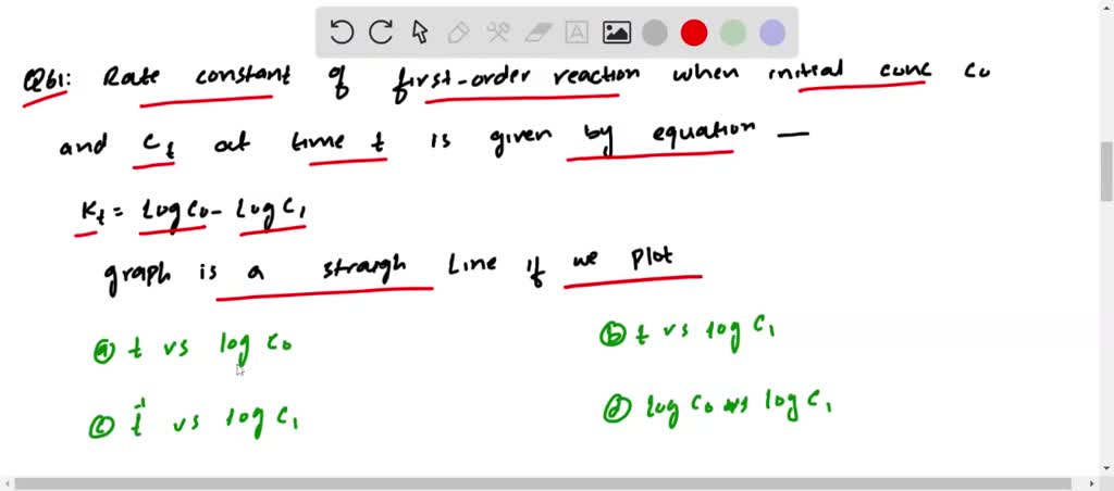Rate constant of the first-order reaction when initial concentration C0 ...