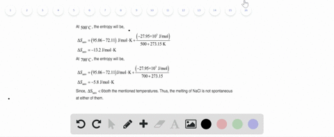 SOLVED:By calculating S univ at each temperature, determine if the ...