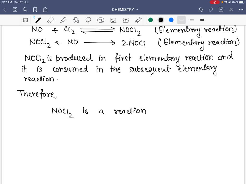 SOLVED:Nitrogen monoxide, NO, is believed to react with chlorine ...
