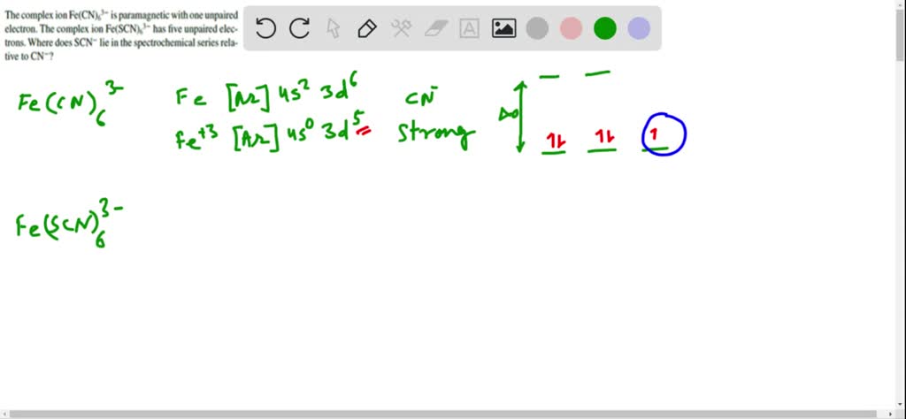 SOLVED:The complex ion Fe(CN)6^3- is paramagnetic with one unpaired ...