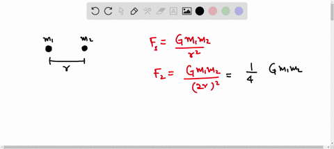 SOLVED: Two masses are separated by a distance r. If this distance is ...