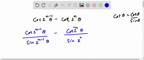 ⏩SOLVED:The value of cot2^n-1 θ-cot2^n θis (a) cosec 2^n θ(b) 0 (c)… | Numerade