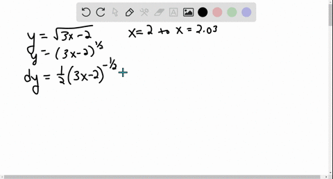 SOLVED:Use the differential d y to approximate Δy when xchanges as ...