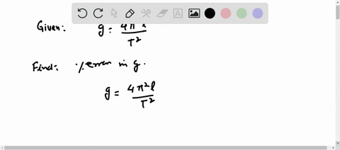 The acceleration of gravity can be found from the length l and period T of a pendulum; the ...