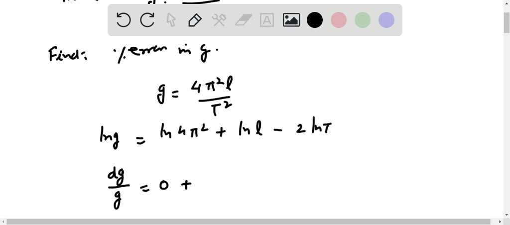 SOLVED:The acceleration of gravity can be found from the length l and period T of a pendulum ...