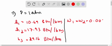 SOLVED:Air at 14.7 psia, 35^∘ F, and 50 percent relative humidity is first heated to 65^∘ F in a ...