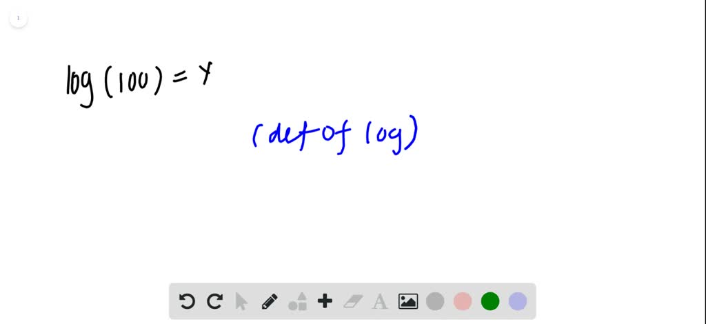 SOLVED:Evaluate each logarithm. See Examples 2 and 3. log(100)