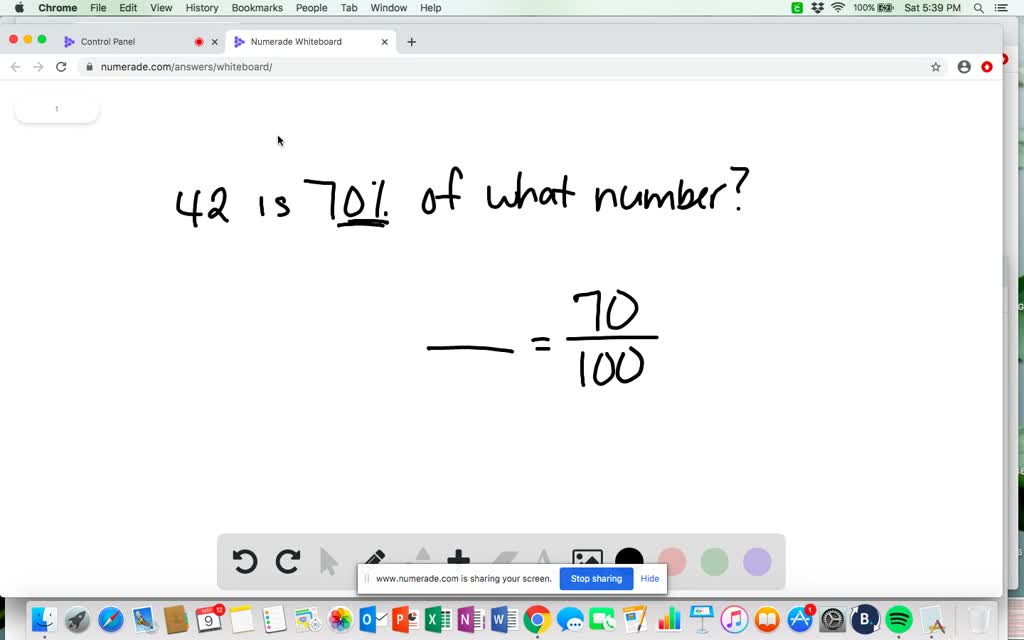 SOLVED In The Following Exercises Translate To A Proportion 42 Is 70 