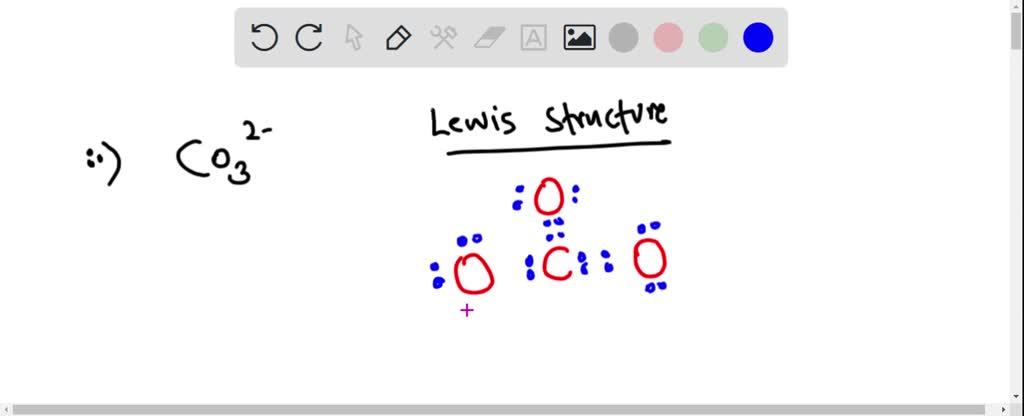 SOLVED:The carbonate ion, CO2^2-, contains a double bond. Draw a Lewis ...