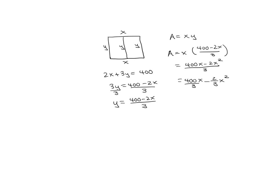 A rancher has 400 feet of fencing with which to enclose two adjacent ...