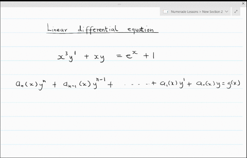 ⏩SOLVED:Determining Whether a Differential Equation Is Linear In ...