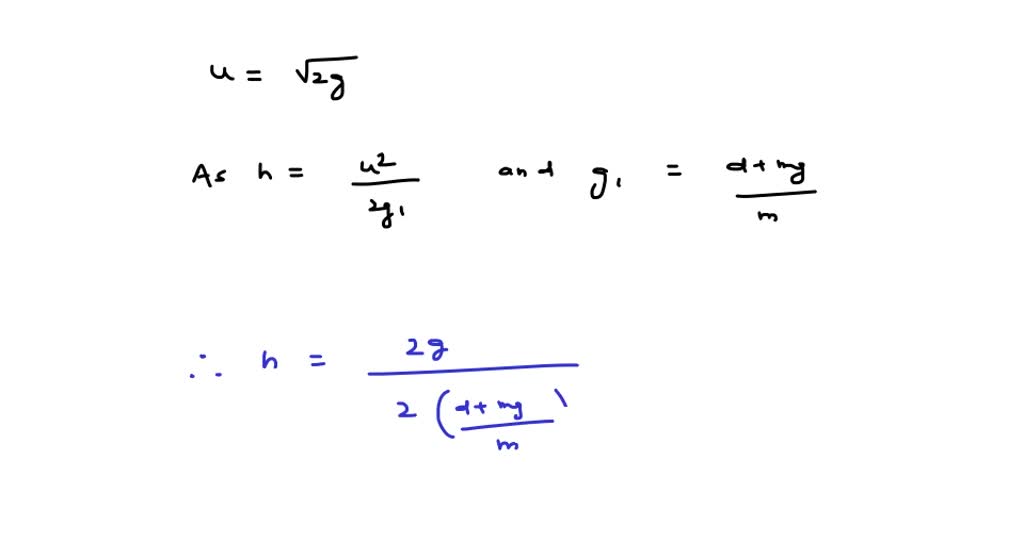 A particle is thrown vertically upward with speed u-√(2 g) . Λconstant air drag d acts on the ...