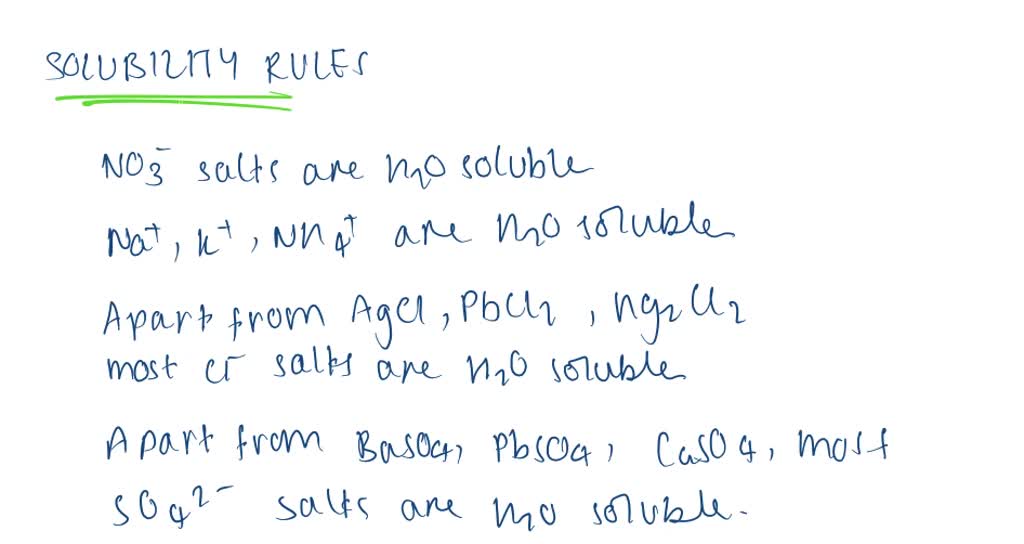 SOLVED:Using the general solubility rules given in Table 7.1 , which of ...