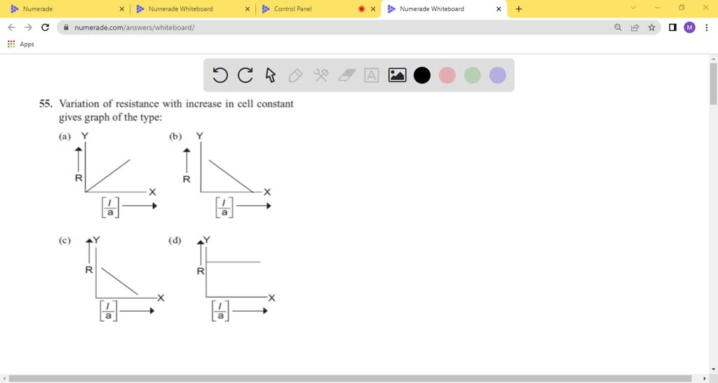 Variation of resistance with increase in cell constant gives graph of ...