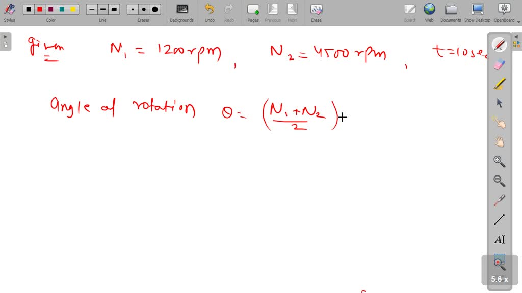 The angular velocity of a wheel increases from 1200 rpm to 4500 rpm in ...