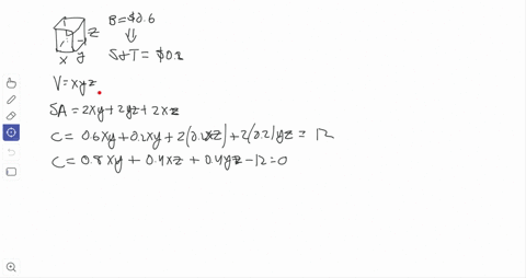 A closed rectangular box is to be constructed with a square base. The material for the top costs ...