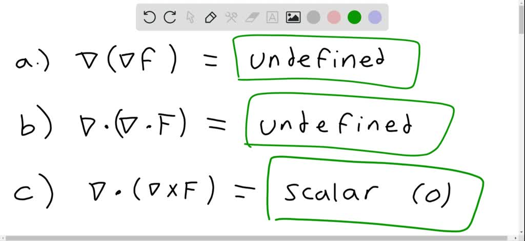 SOLVED:Label each expression as a scalar quantity, a vector quantity or undefined, if f is a ...