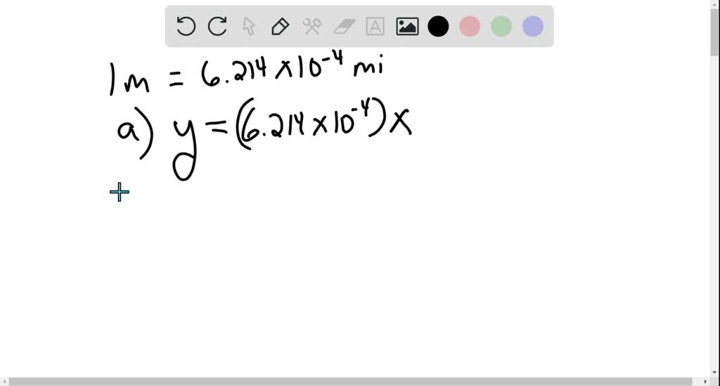 SOLVED:(a) One meter is about 6.214 ×10^-4 miles. Find a formula y=f(x ...