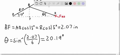 SOLVED:A 100- lb force directed vertically downward is applied to the ...
