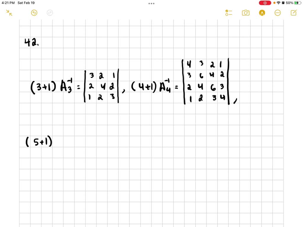SOLVED:The -1,2,-1 matrices have determinant n+1. Compute (n+1) A^-1 ...