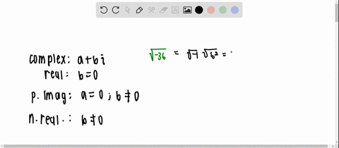 SOLVED:Identify each number as real, complex, pure imaginary, or ...