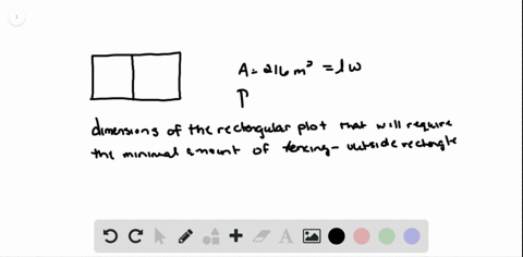A 216 m^2 rectangular pea patch is to be enclosed by a fence and ...