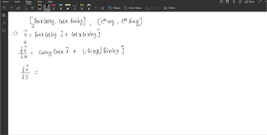 ⏩SOLVED:Find the first partial derivatives of [sinx coshy, cosx… | Numerade