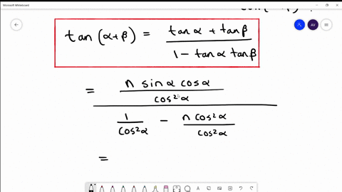 SOLVED:If tan β=(n sinαcosα)/(1-n sin^2 α). Prove that tan(α-β)= (l-m ...