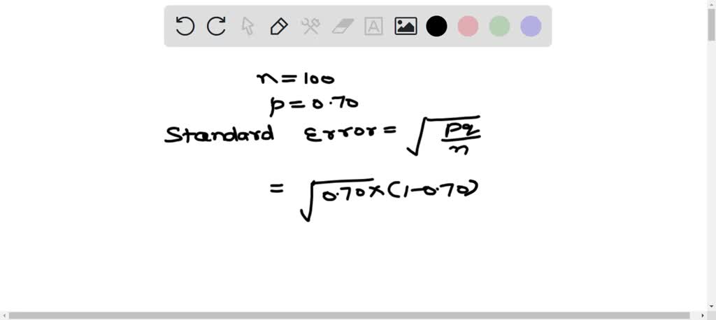 ⏩SOLVED:Calculate SE (p̂) for n=100 and the values of p given in… | Numerade