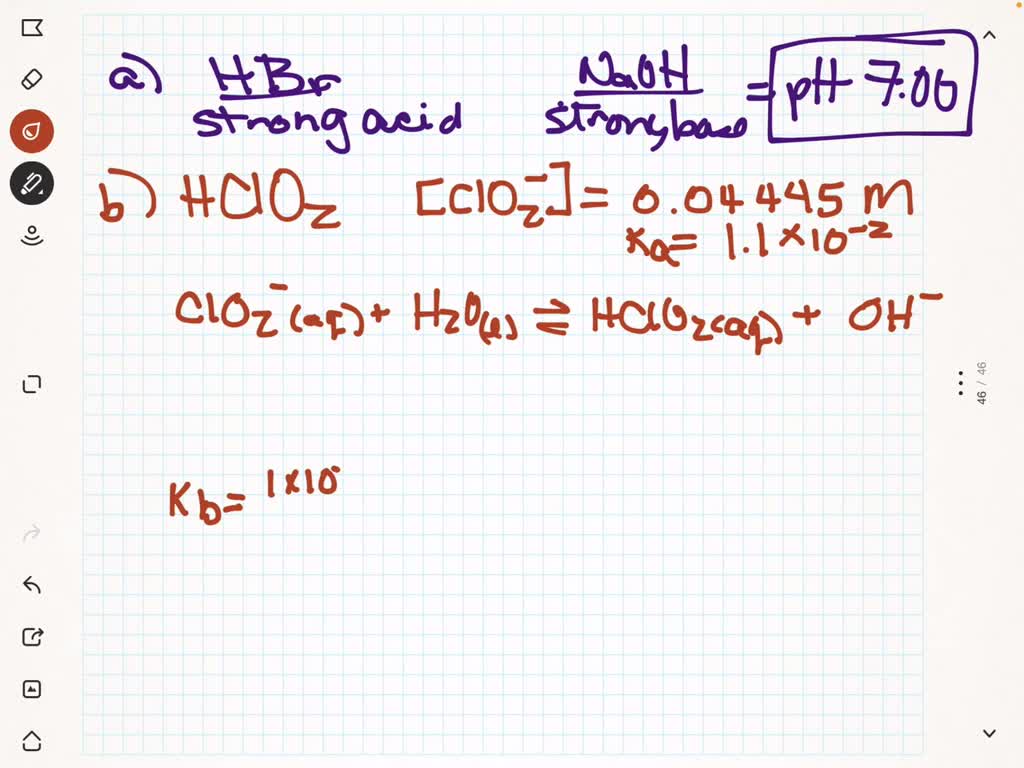 SOLVED: Calculate the pH at the equivalence point in titrating 0.120 ...