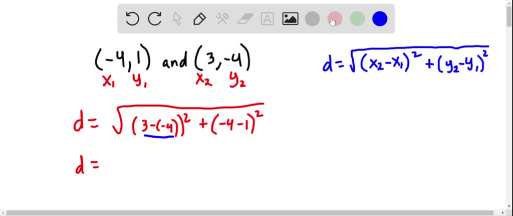 SOLVED:Find the distance between the two points. Simplify your answers, and write the exact ...
