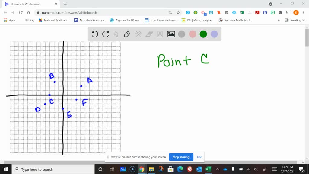 SOLVED:In Exercises 1-6, give the coordinates for each point labeled ...