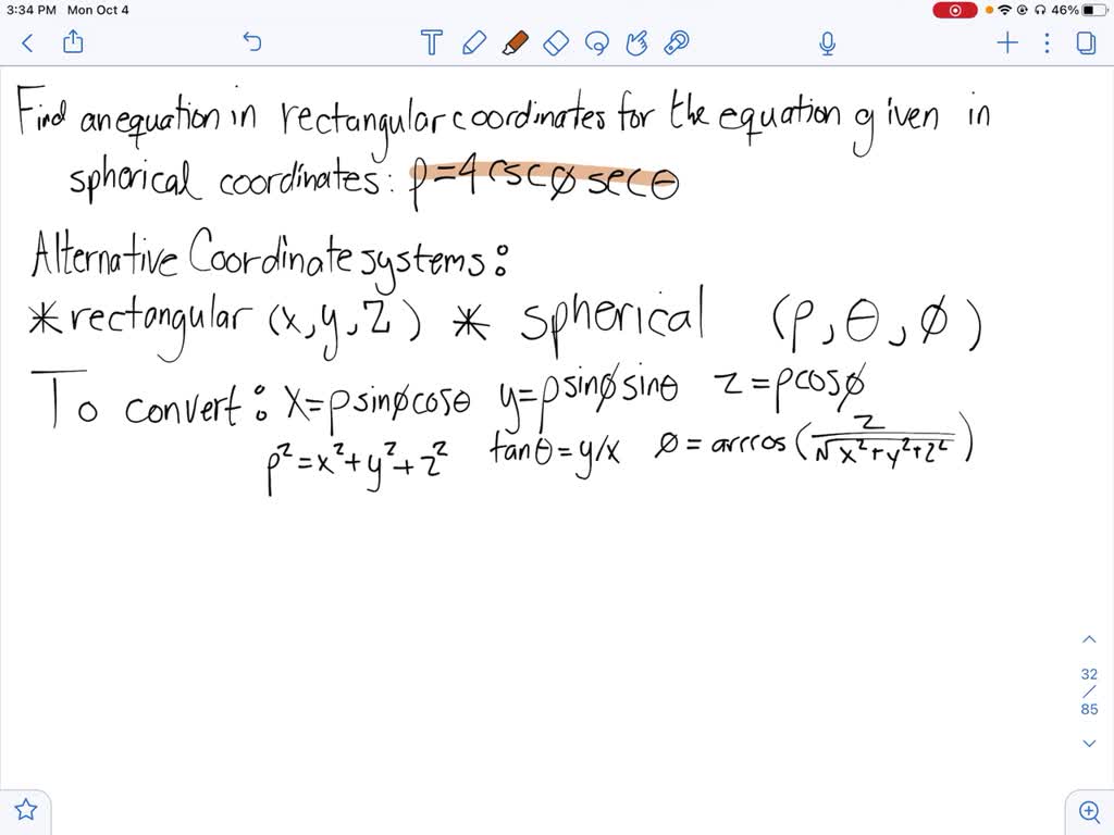 SOLVED:Find an equation in rectangular coordinates for the equation ...