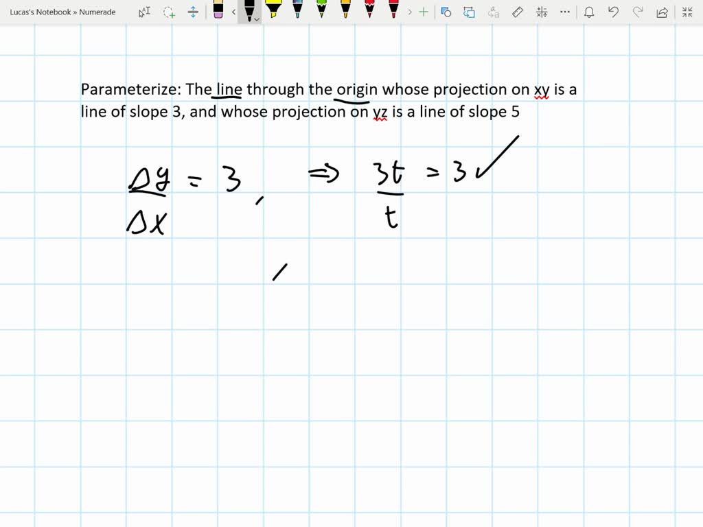 SOLVED:Find a parametrization of the curve. The line through the origin ...