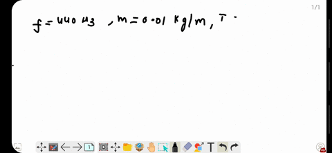 SOLVED:A tuning fork of frequency 440 Hz is attached to a long string of linear mass density 0 ...