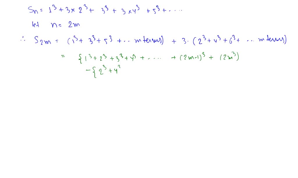 SOLVED:Sum to n terms of the series 1^3+3.2^3+3^3+3.4^3+5^3 +……, where ...