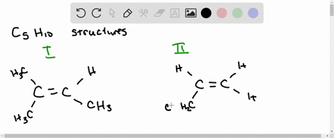 SOLVED:Write structural formulas for all the C5 H10 alkenes, and ...