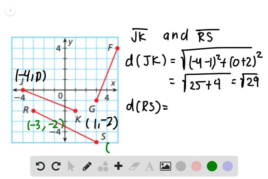 SOLVED:Find the length of the given segments and determine if they are ...
