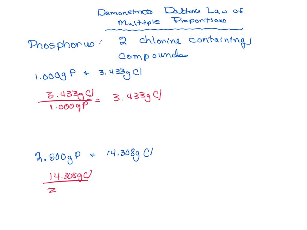 Phosphorus forms two compounds with chlorine. In the first compound, 1. ...