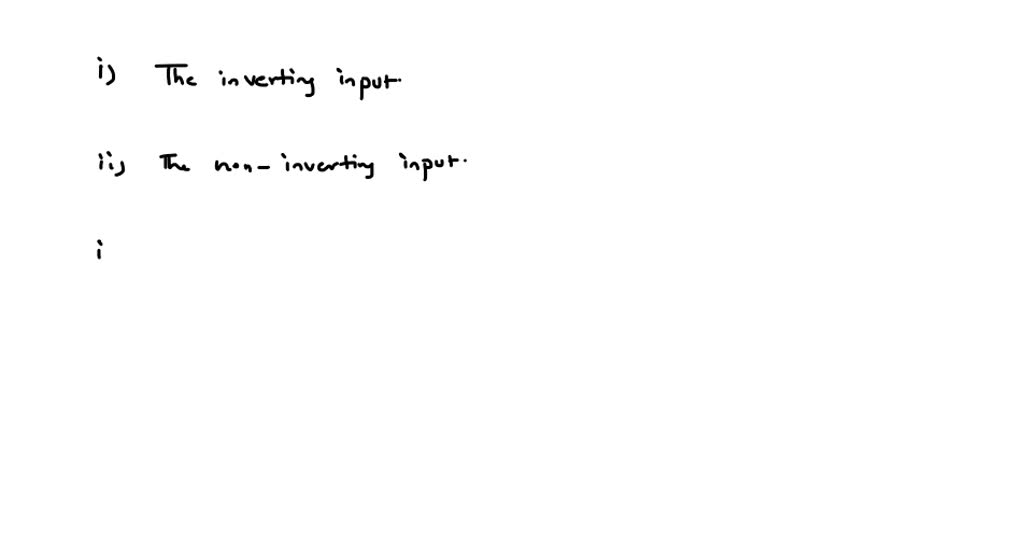 SOLVED:A real op amp has five terminals. Name the probable function for ...