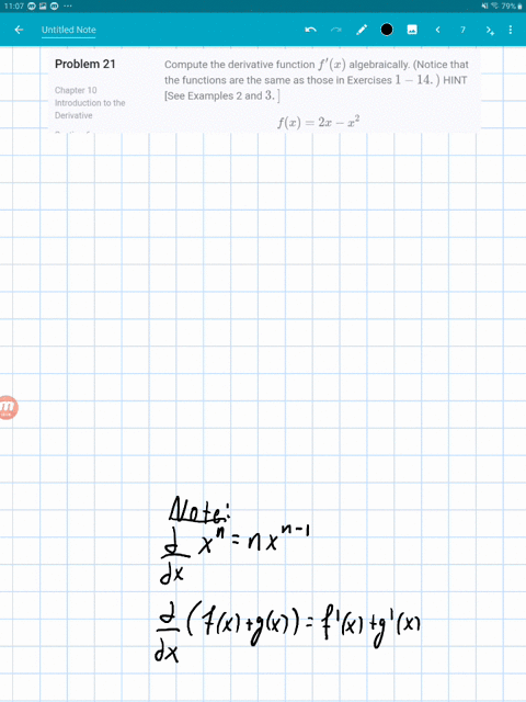 SOLVED:Compute the derivative function f^'(x) algebraically. (Notice ...