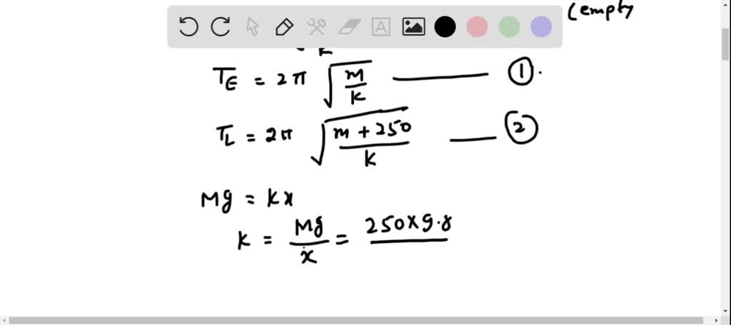 SOLVED:Four passengers with combined mass 250 kg compress the springs ...